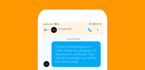 Recruitment Professional Text Message Example